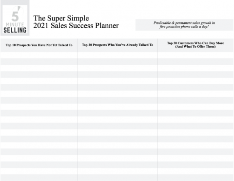 Get Your 2021 Super Simple Sales Planner - Alex Goldfayn